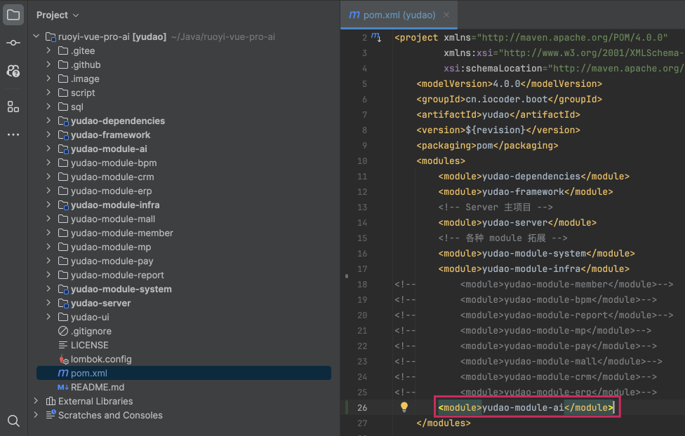 功能开启 | yudao-cloud 开发指南
