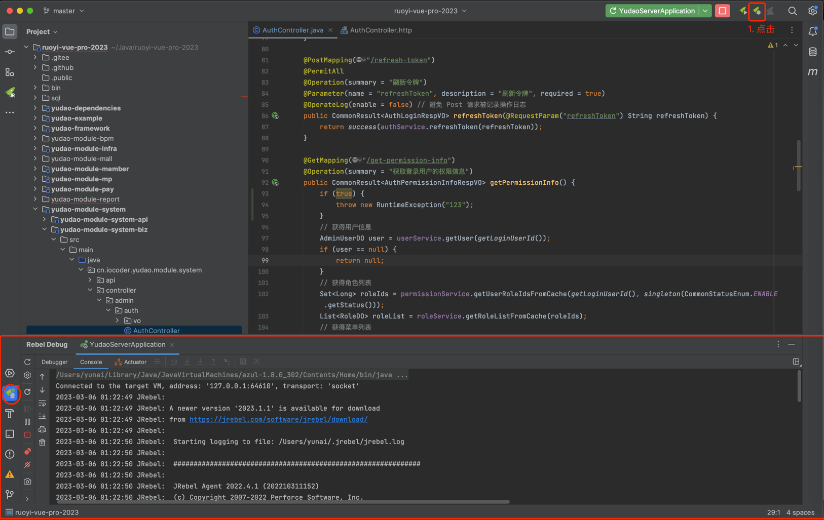 代码热加载 | yudao-cloud 开发指南