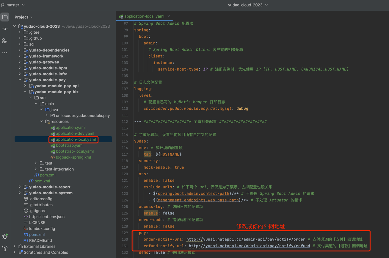 功能开启 | yudao-cloud 开发指南